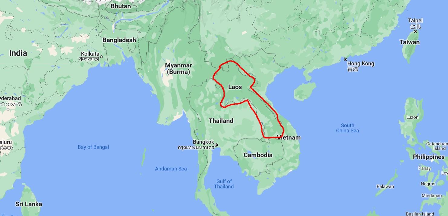 Laos location and continent